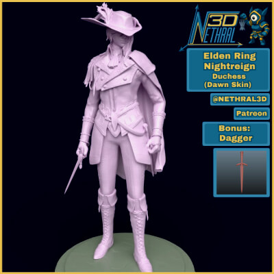 Elden Ring Nightreign Duchess Dawn Skin - 3D Model by Nethral3D