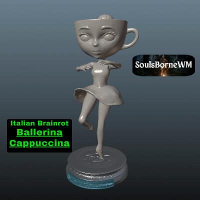 Italian Brainrot Ballerina Cappuccina - 3D Model by Nethral3D