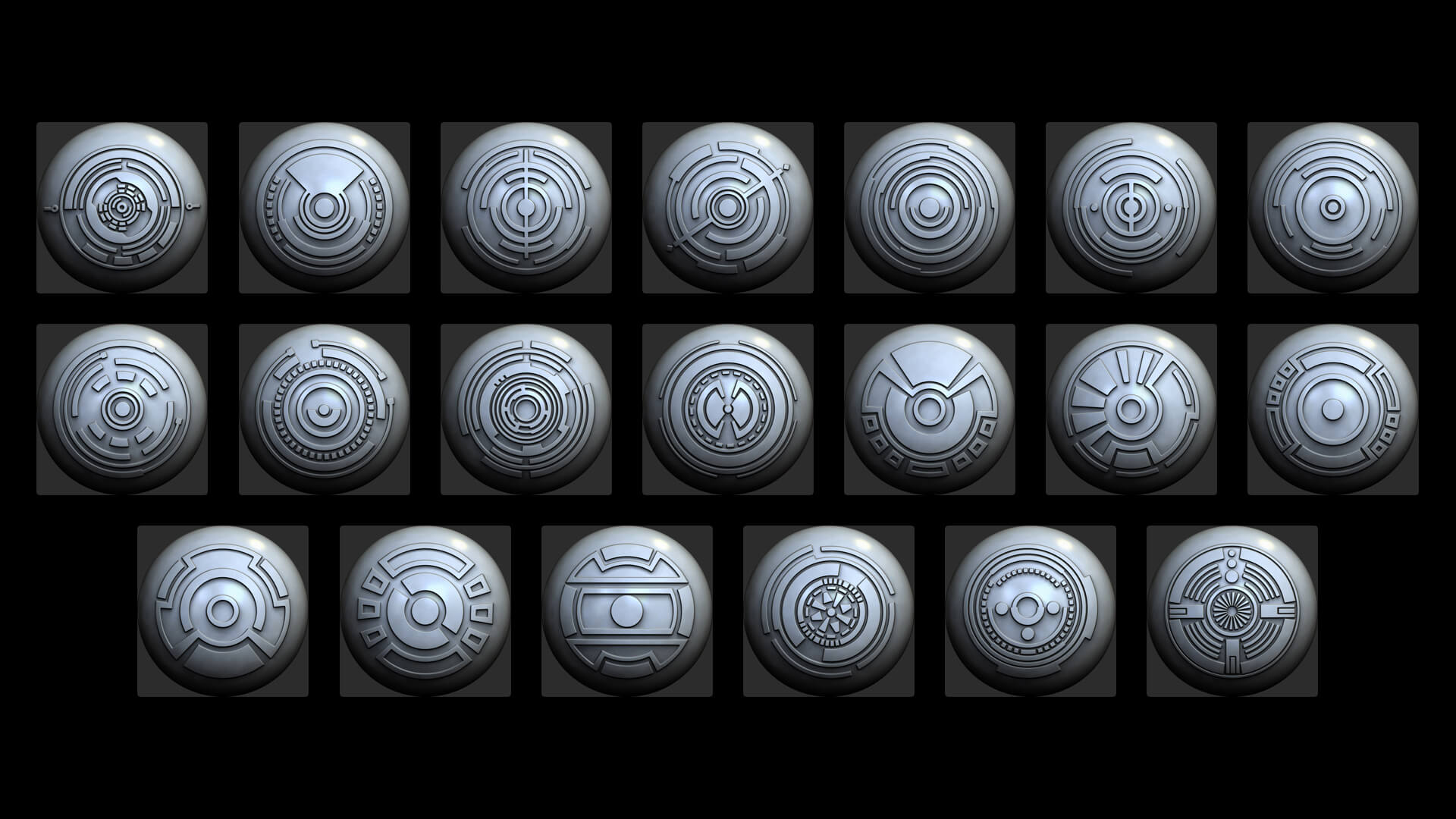 100 Sci -Fi Hologram VDM Brushes for Zbrush Brush or Tool by netleon