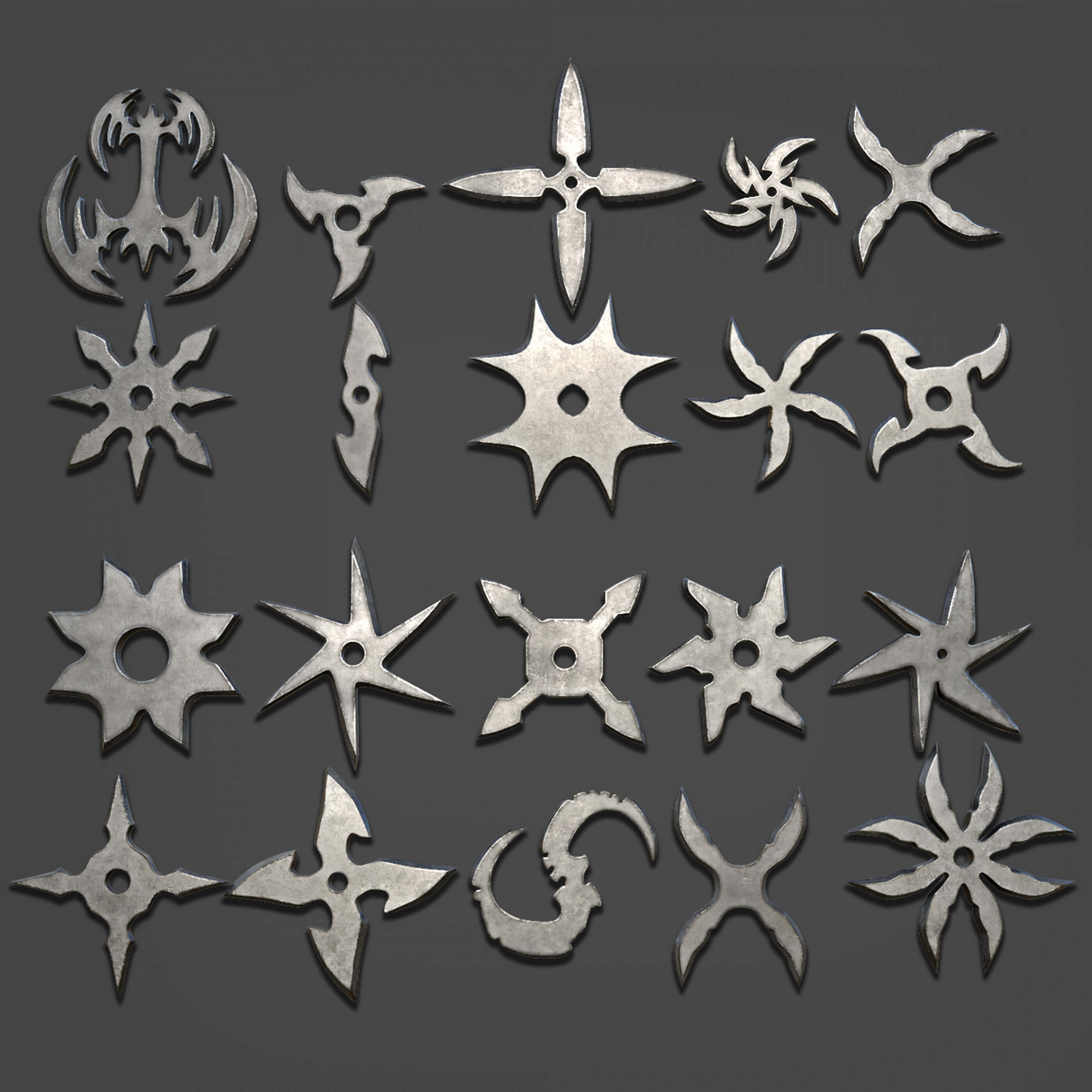 100 Shuriken Models With IMM Brushes - Brush or Tool by netleon