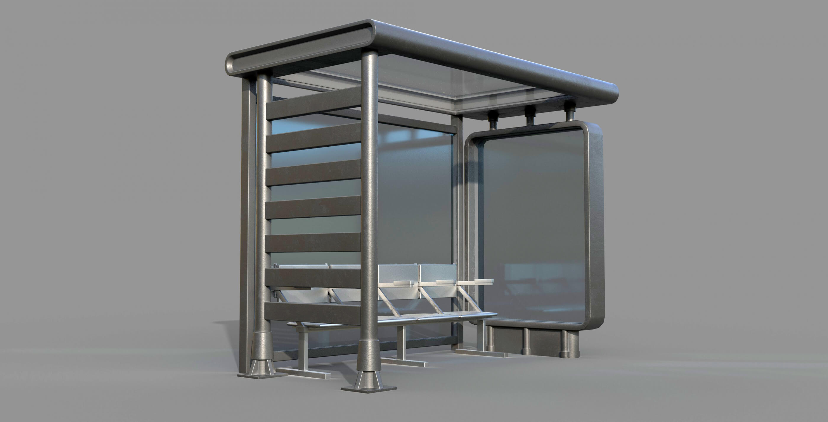 12 Bus Stop Base Mesh Vol 1 - 3D Model by netleon