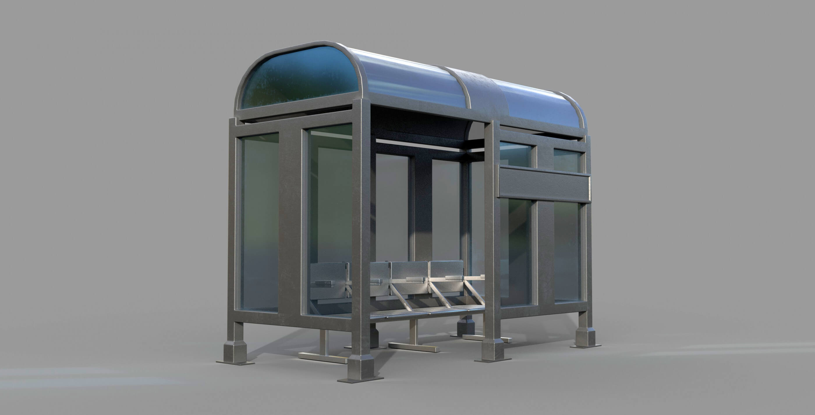 12 Bus Stop Base Mesh Vol 1 - 3D Model by netleon