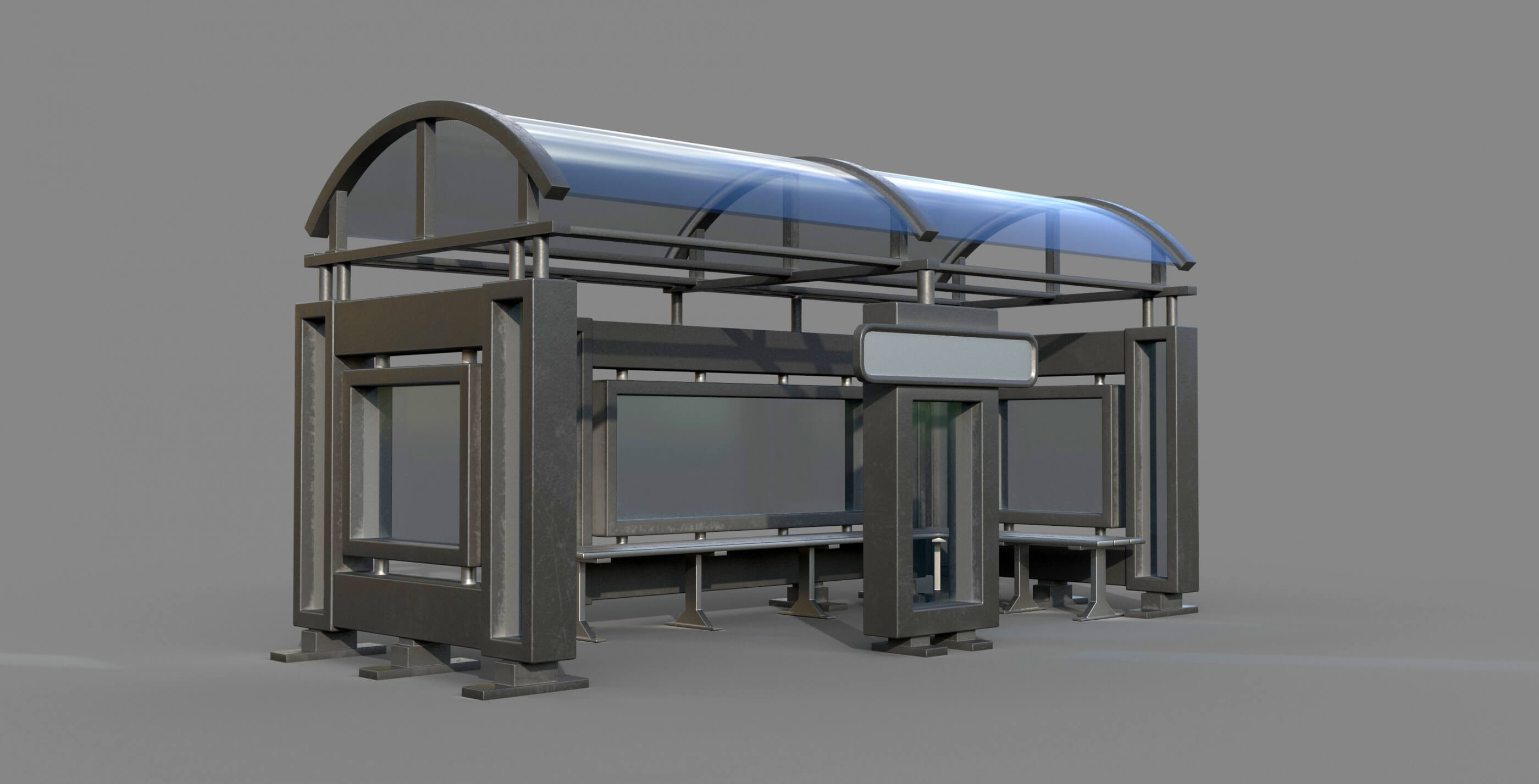 12 Bus Stop Base Mesh Vol 1 - 3D Model by netleon