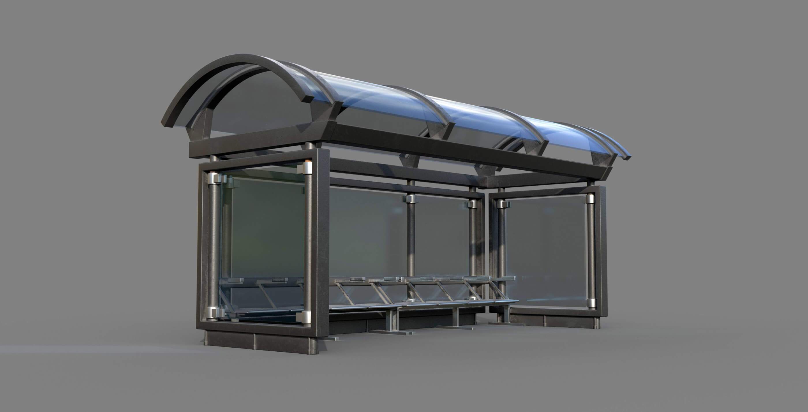 12 Bus Stop Base Mesh Vol 1 - 3D Model by netleon