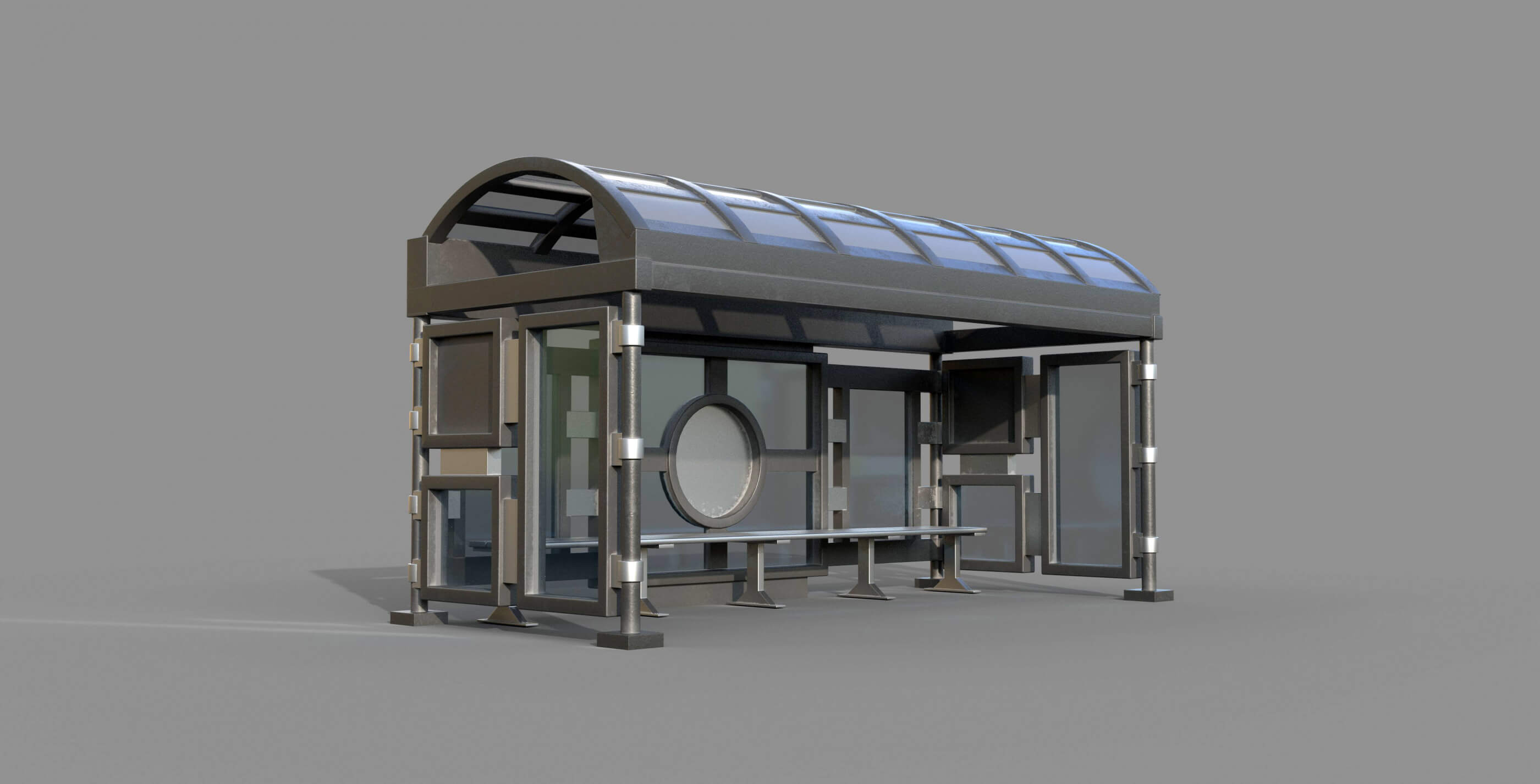 12 Bus Stop Base Mesh Vol 1 - 3D Model by netleon