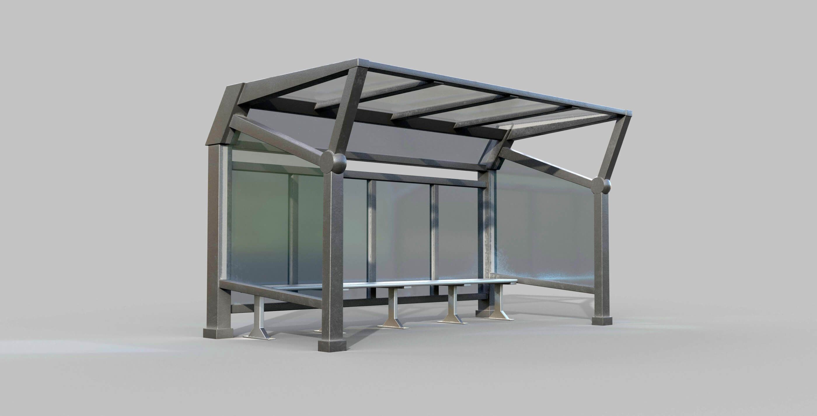 12 Bus Stop Base Mesh Vol 1 - 3D Model by netleon