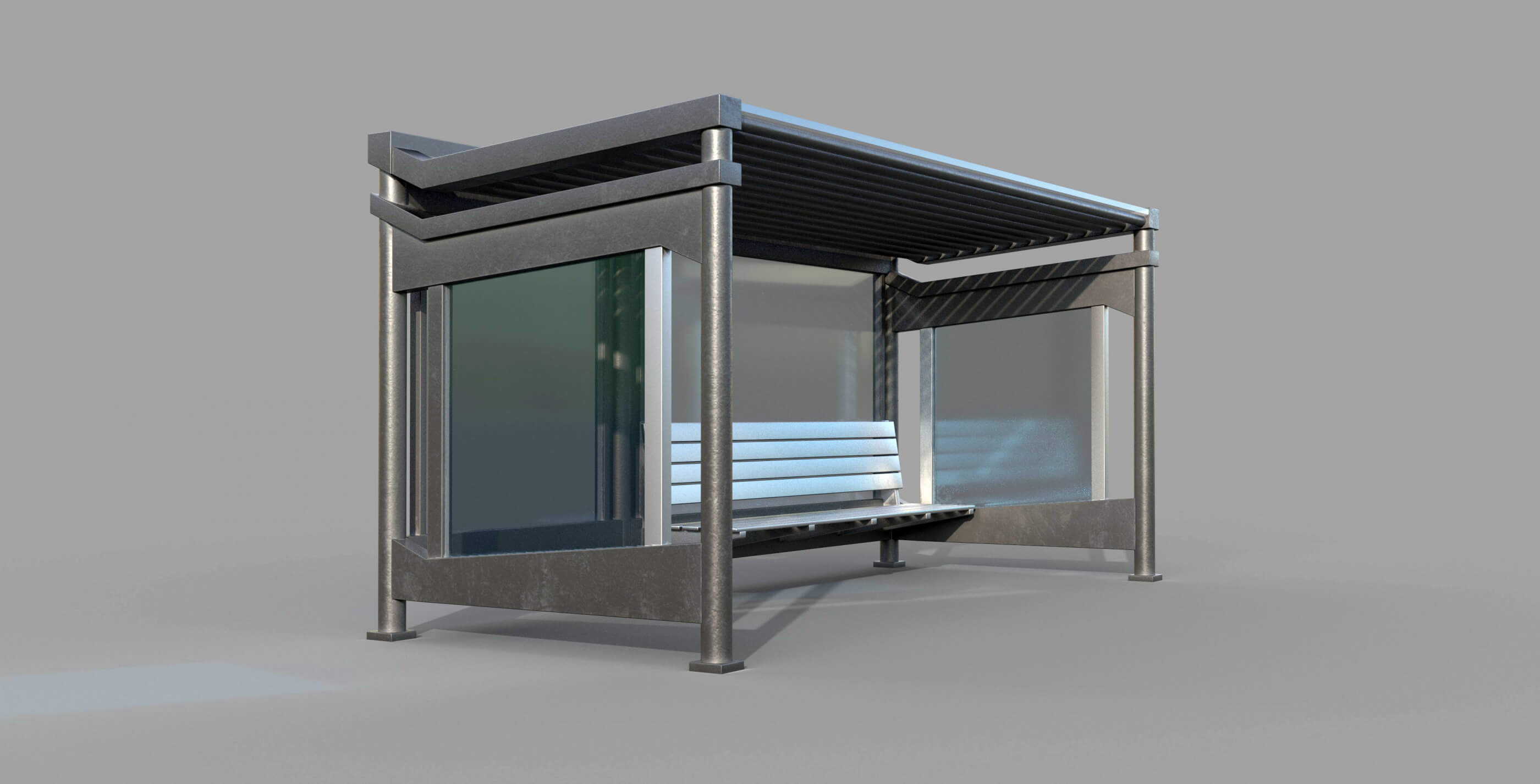 12 Bus Stop Base Mesh Vol 1 - 3D Model by netleon
