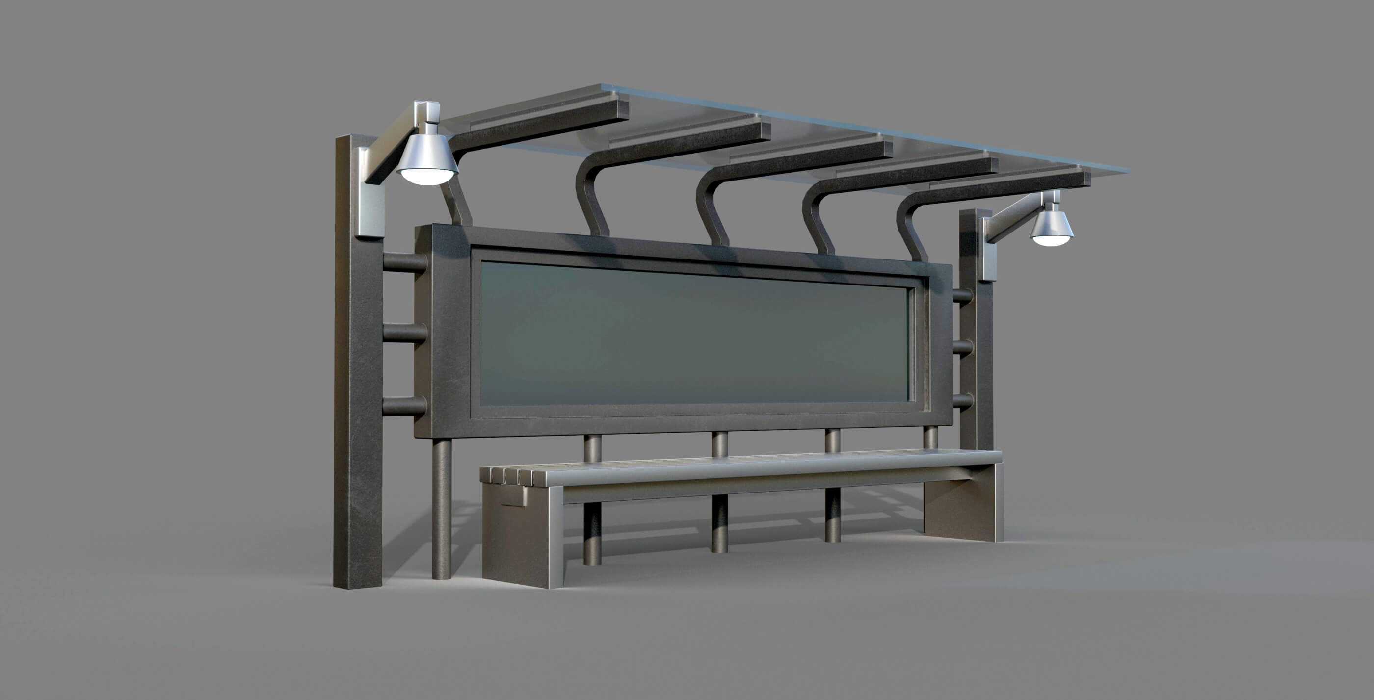 12 Bus Stop Base Mesh Vol 1 - 3D Model by netleon