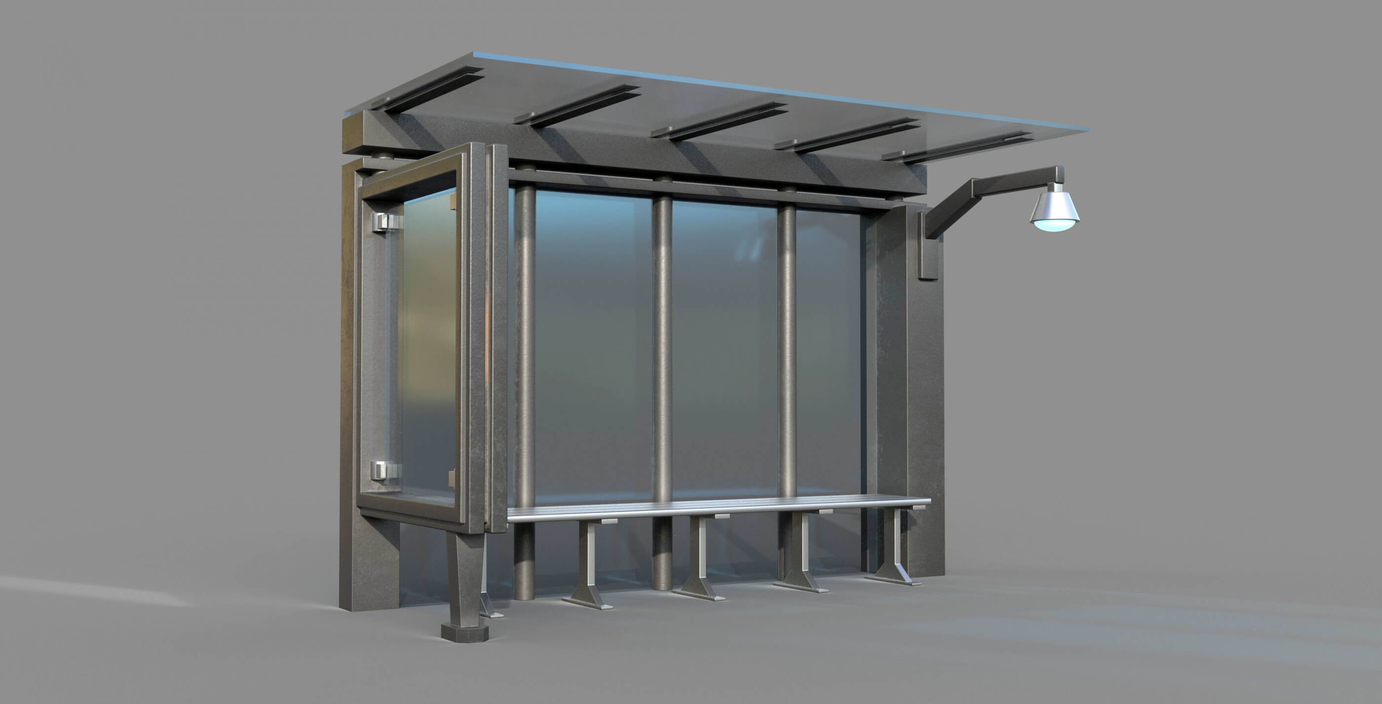 12 Bus Stop Base Mesh Vol 1 - 3D Model by netleon