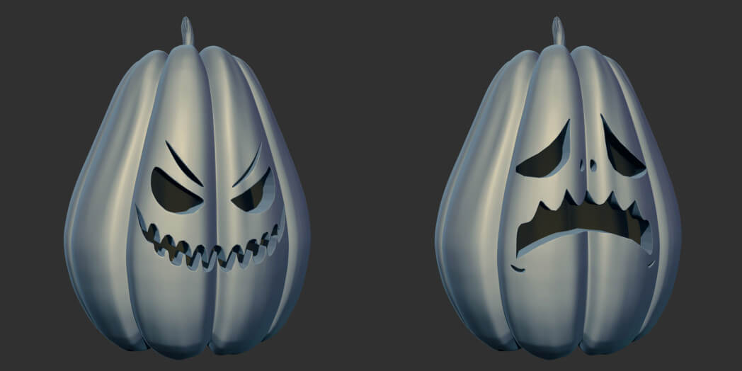 12 Halloween Pumpkin Base Mesh Vol 4 - 3D Model by netleon