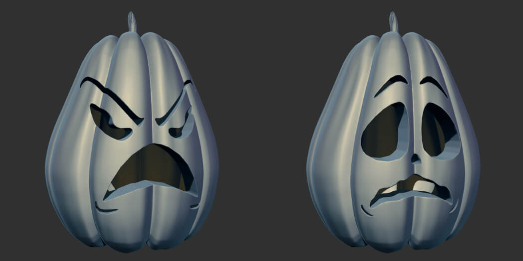 12 Halloween Pumpkin Base Mesh Vol 4 - 3D Model by netleon