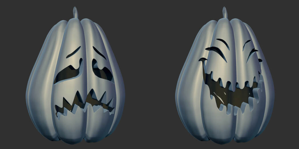 12 Halloween Pumpkin Base Mesh Vol 4 - 3D Model by netleon