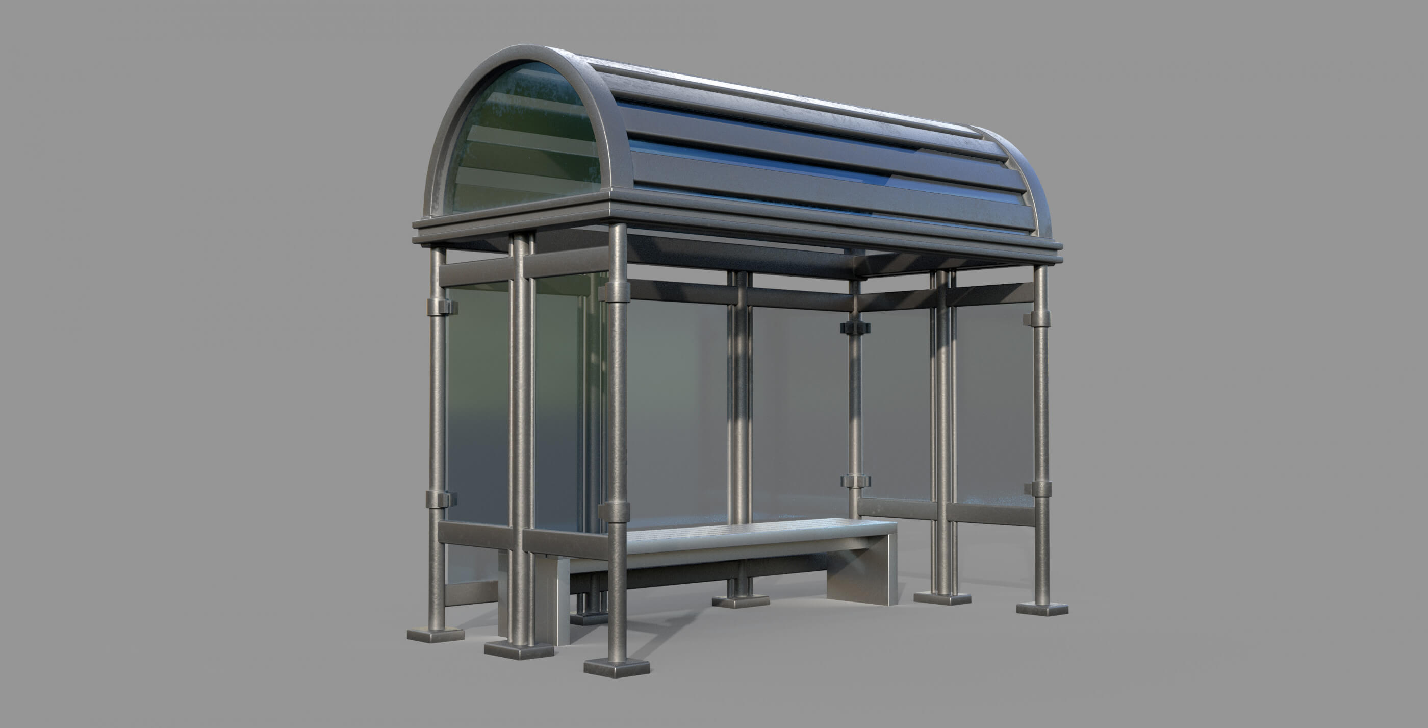 13 Bus Stop Base Mesh With Uvs and Textures Vol 2 - 3D Model by netleon