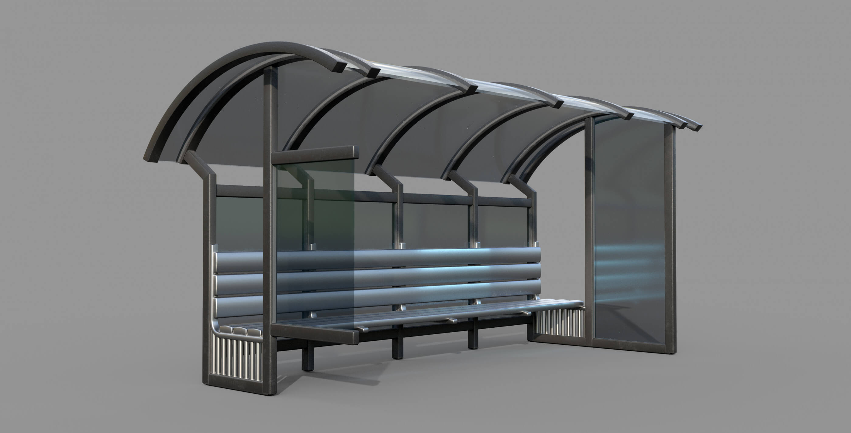 13 Bus Stop Base Mesh With Uvs and Textures Vol 2 - 3D Model by netleon