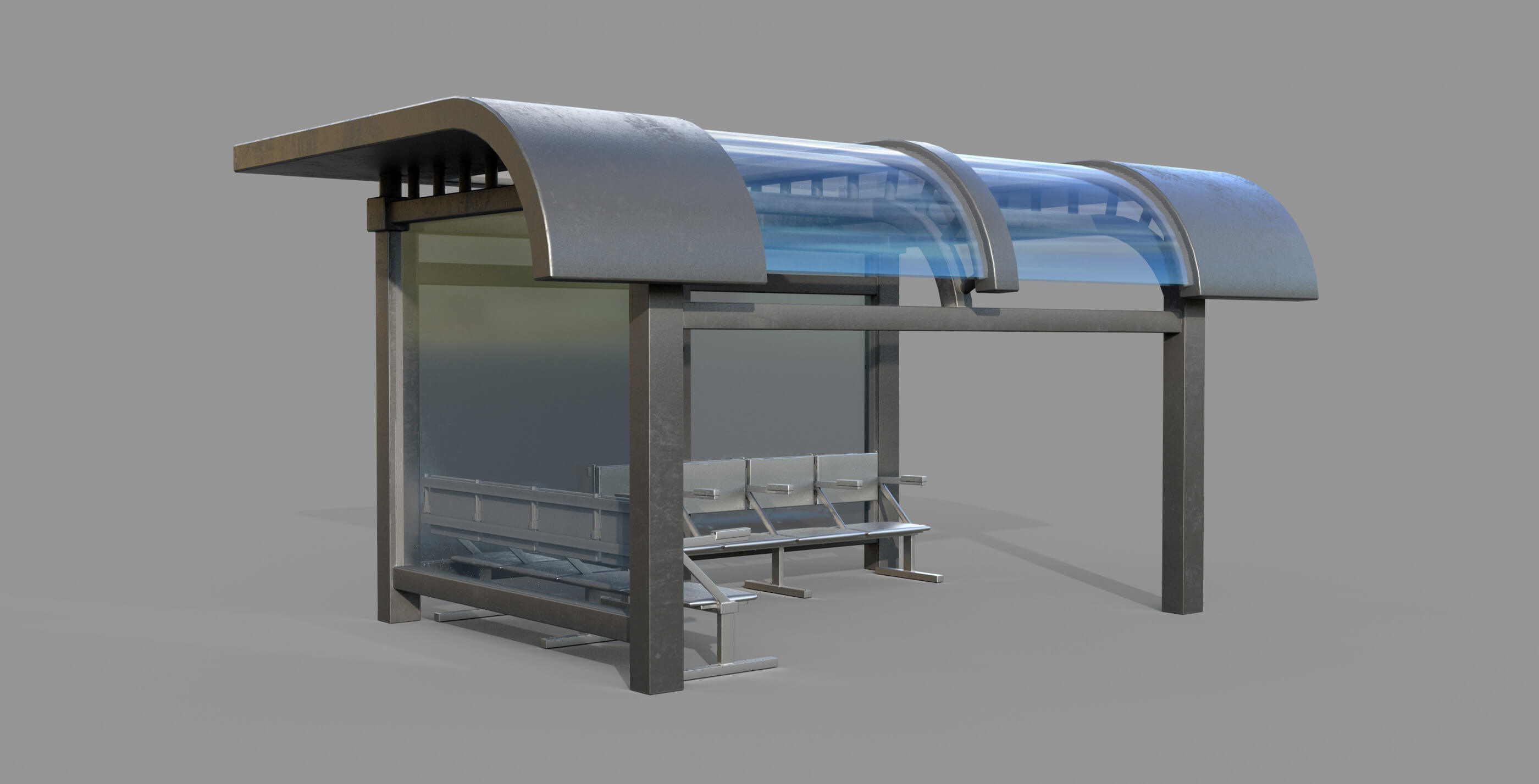 13 Bus Stop Base Mesh With Uvs and Textures Vol 2 - 3D Model by netleon