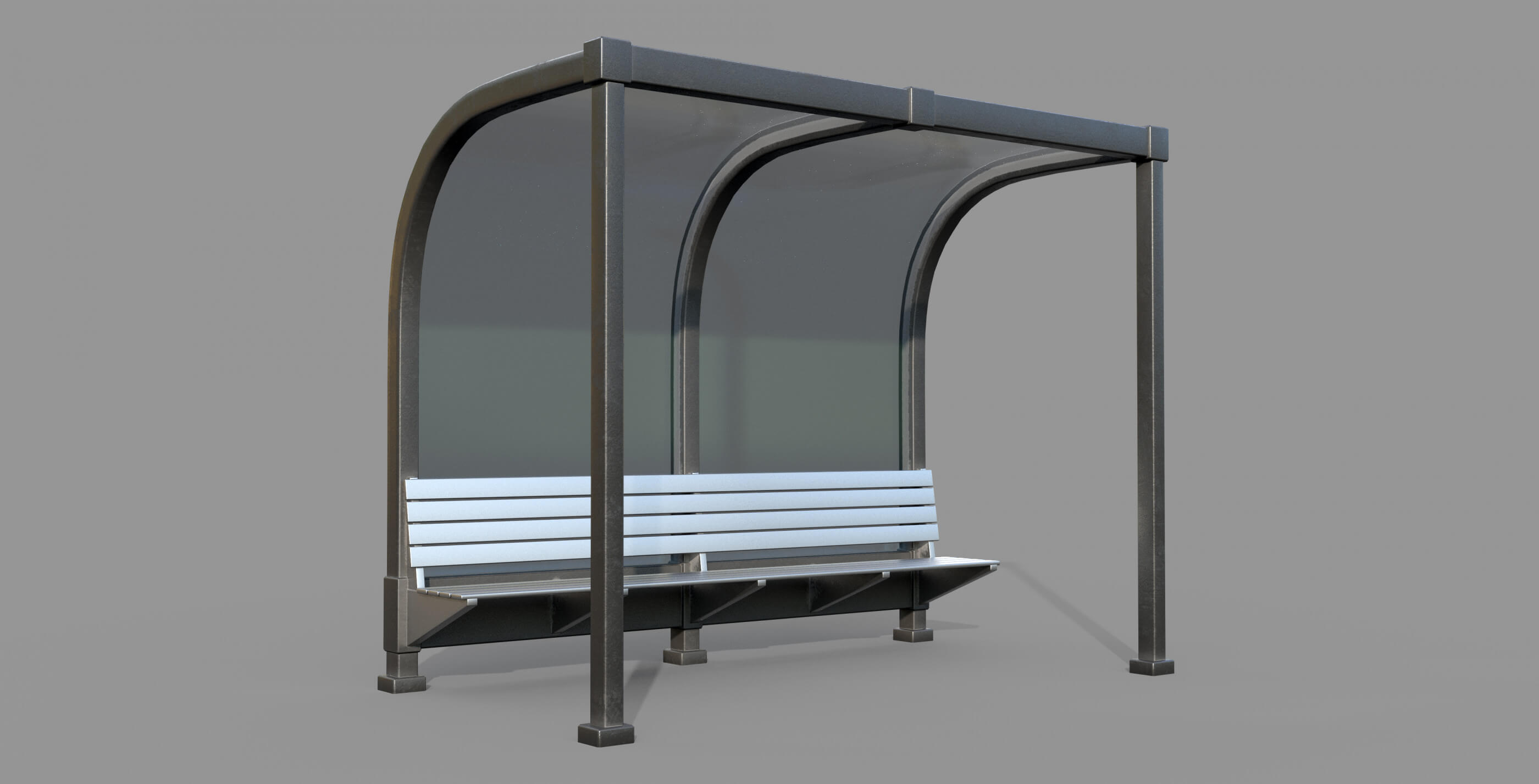 13 Bus Stop Base Mesh With Uvs and Textures Vol 2 - 3D Model by netleon