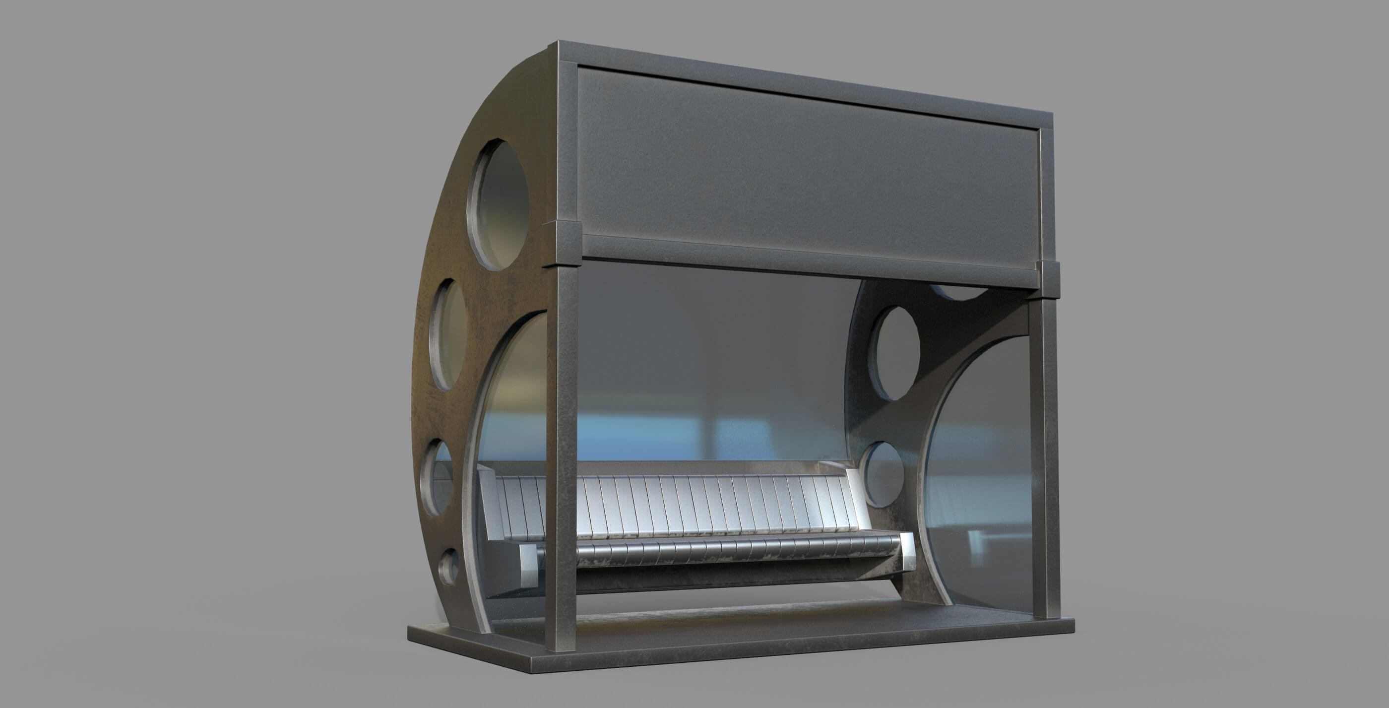 13 Bus Stop Base Mesh With Uvs and Textures Vol 2 - 3D Model by netleon