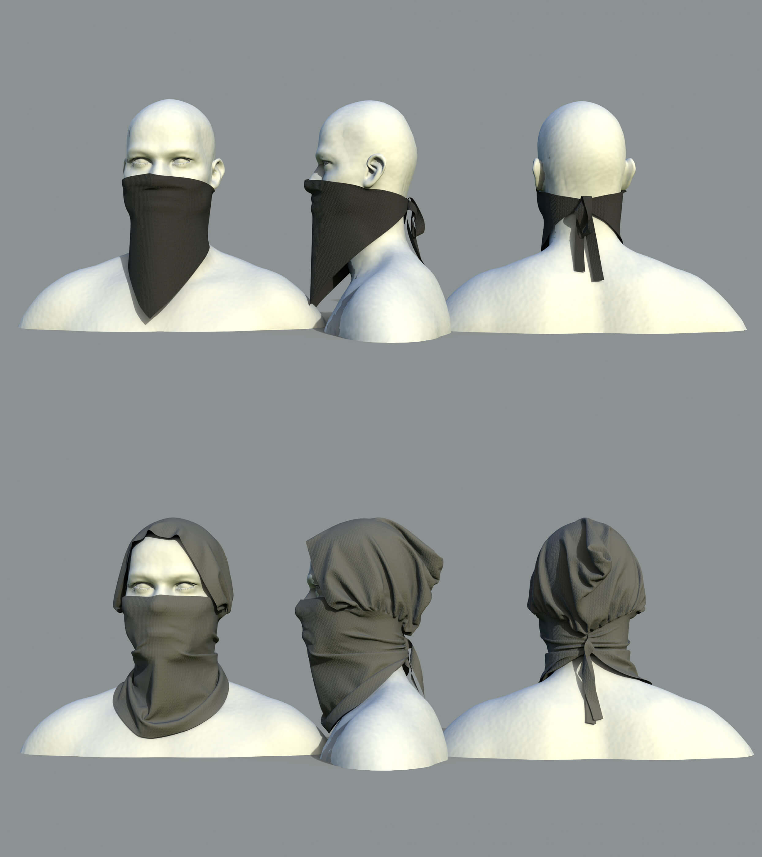 15 Face Mask Pack - 3D Model by netleon