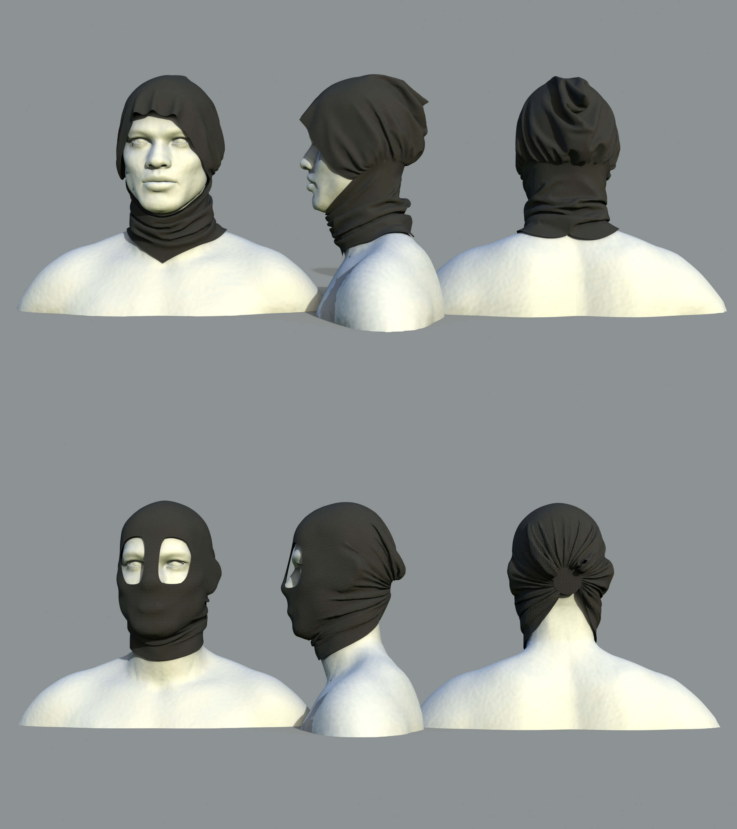 15 Face Mask Pack - 3D Model by netleon