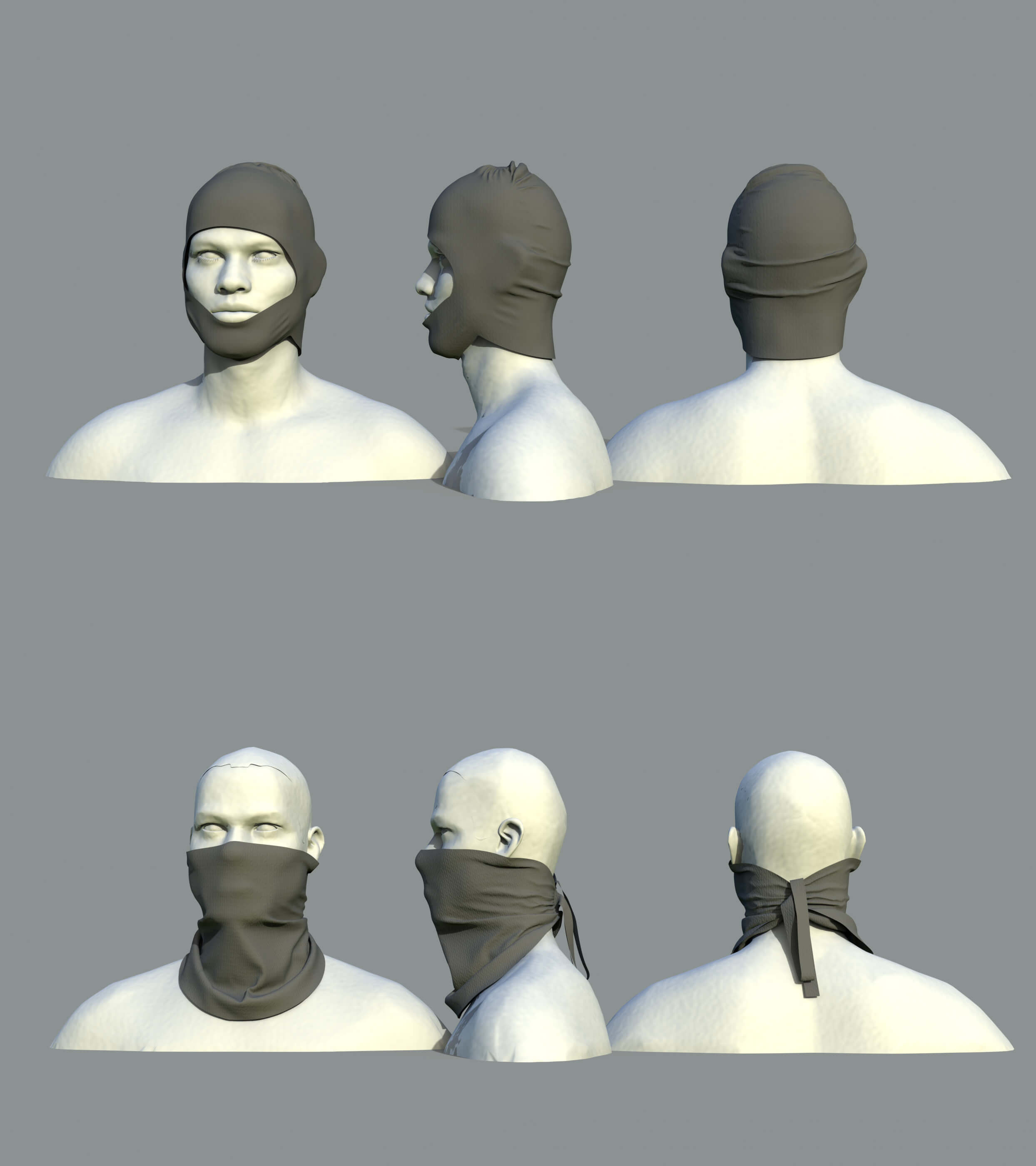 15 Face Mask Pack - 3D Model by netleon