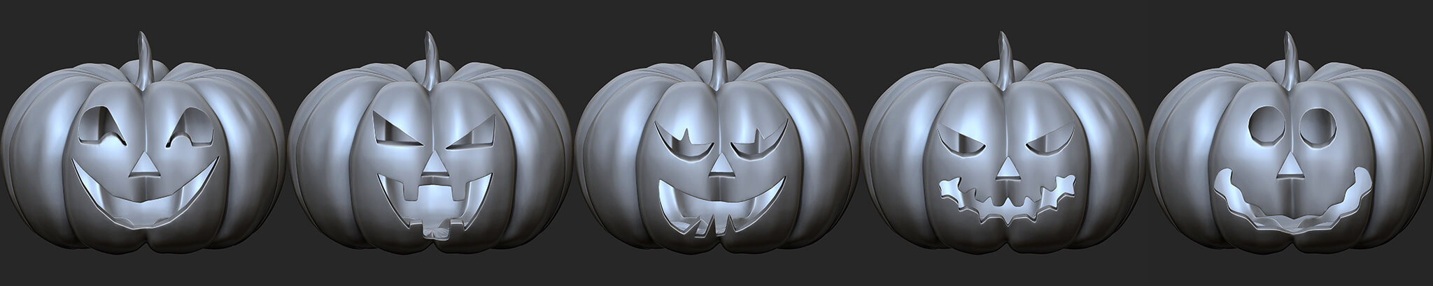 15 Halloween Pumpkin Base Mesh Vol 2 - 3D Model by netleon