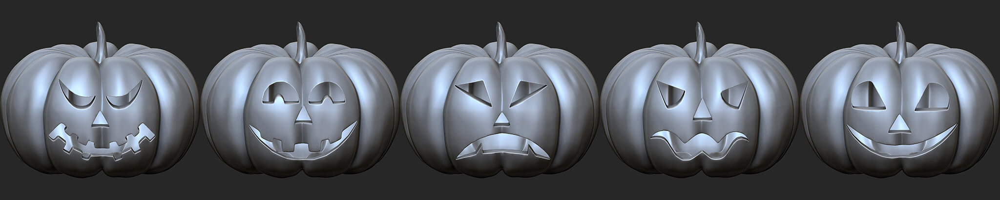 15 Halloween Pumpkin Base Mesh Vol 2 - 3D Model by netleon