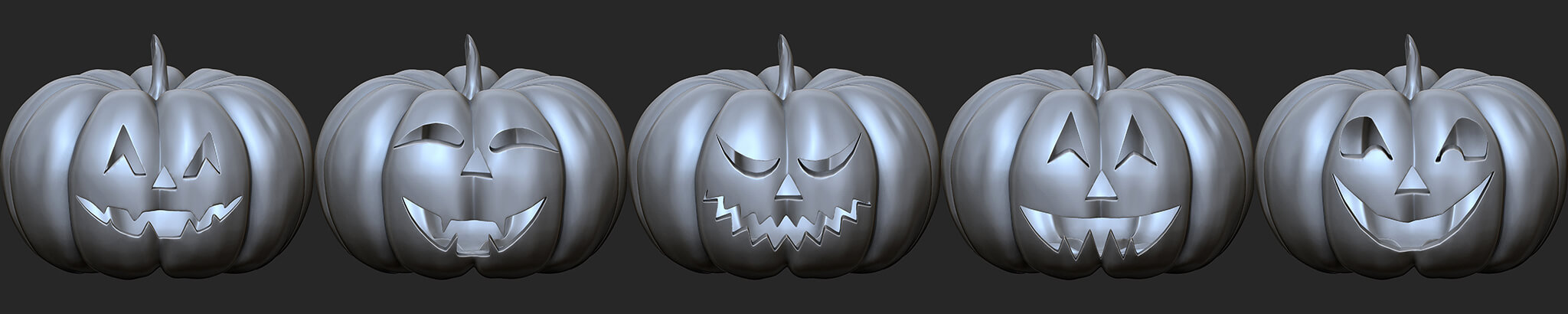 15 Halloween Pumpkin Base Mesh Vol 2 - 3D Model by netleon