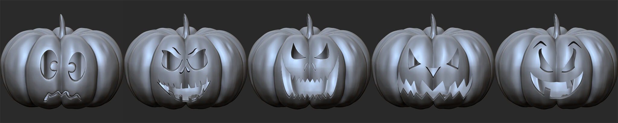 15 Halloween Pumpkin Base Mesh Vol 1 - 3D Model by netleon