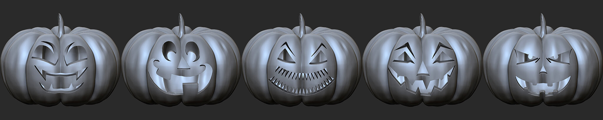 15 Halloween Pumpkin Base Mesh Vol 1 - 3D Model by netleon