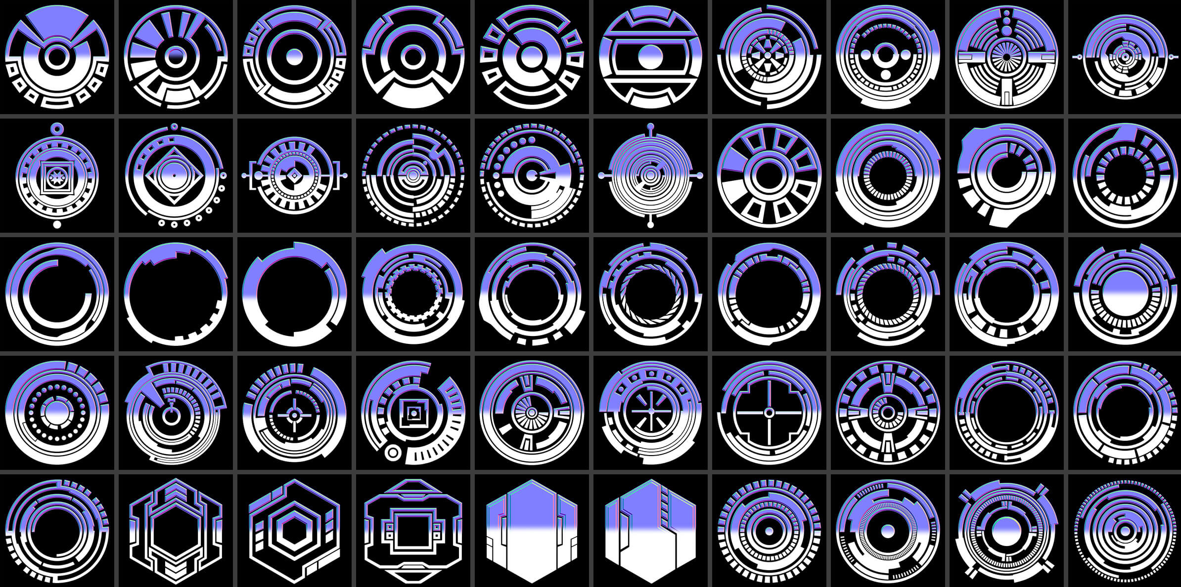150 Sci-Fi Hologram Normal Map and Alpha Pack Brush or Tool by netleon