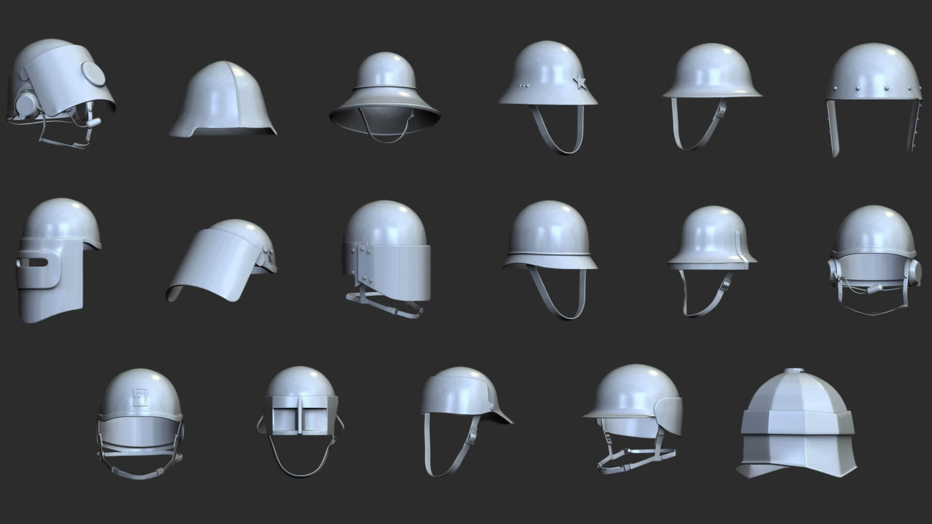 17 Army Helmet Base Mesh - 3D Model by netleon