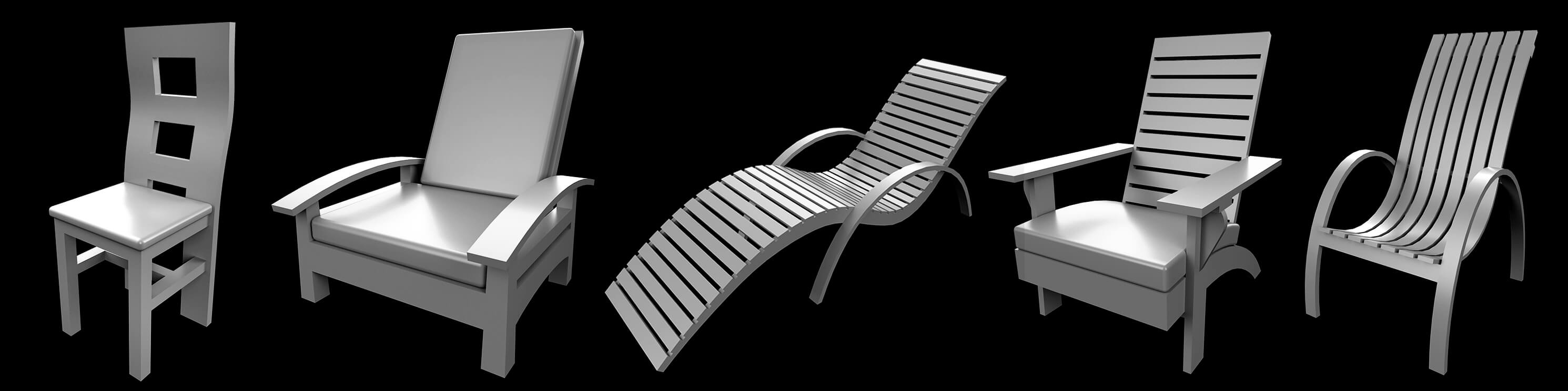 18 Wooden Chair Base Mesh - 3D Model by netleon