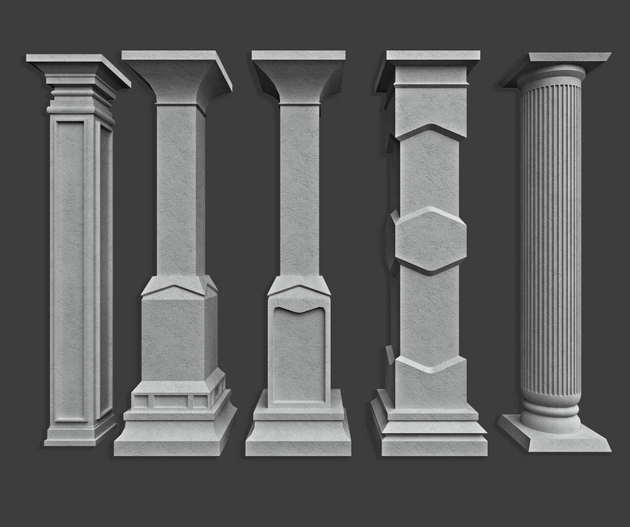 20 Column Base Mesh - 3D Model by netleon