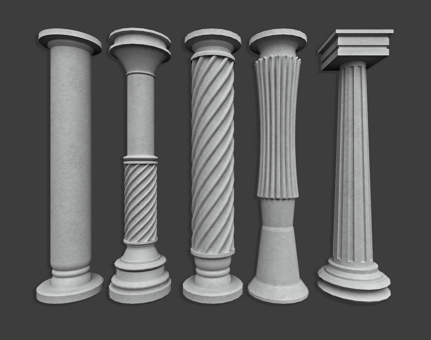 20 Column Base Mesh - 3D Model by netleon
