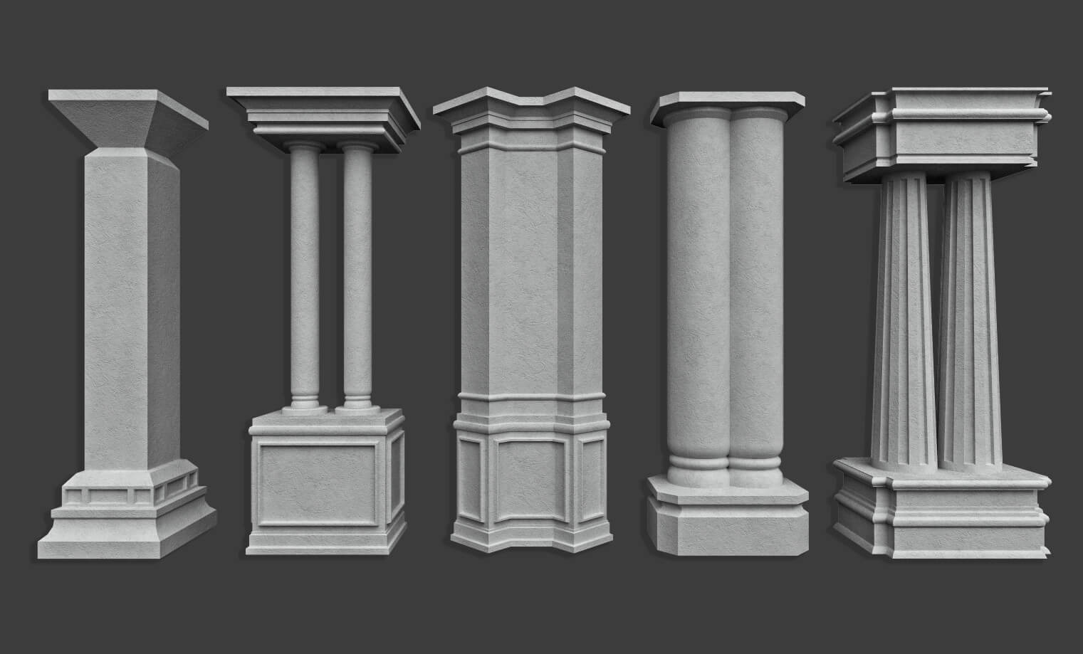 20 Column Base Mesh - 3D Model by netleon
