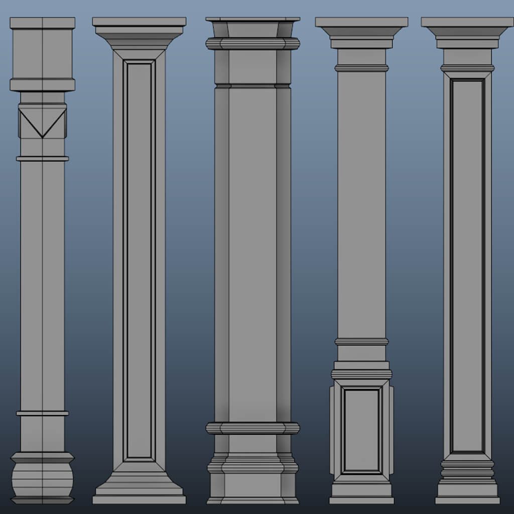 20 Column Base Mesh - 3D Model by netleon
