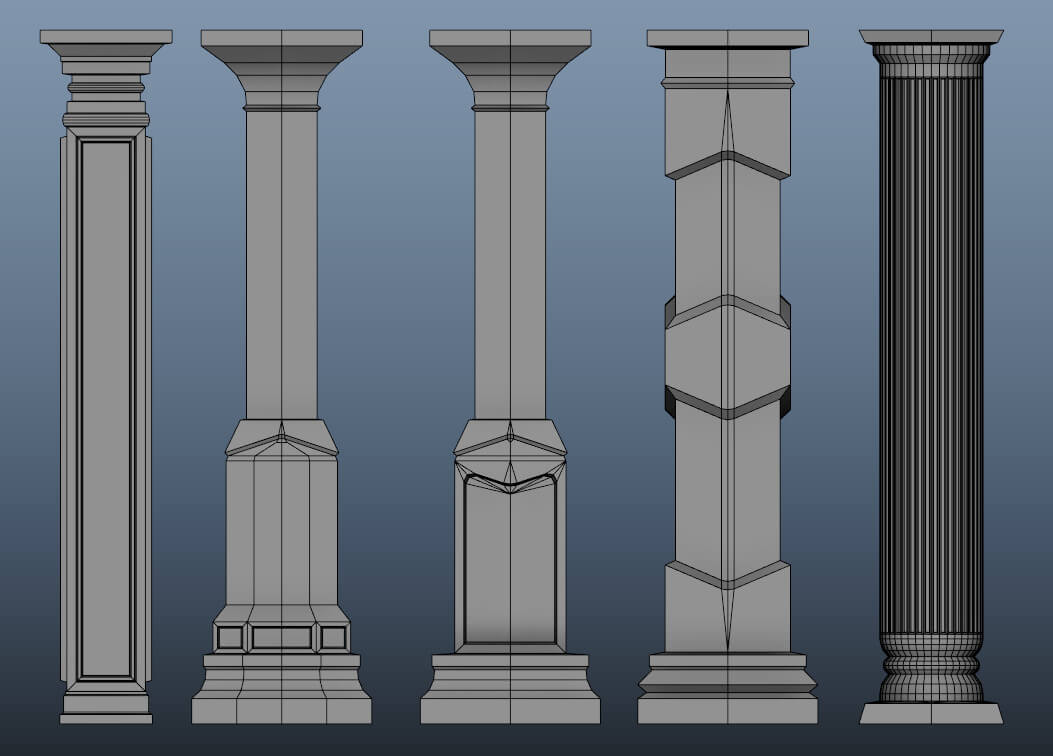 20 Column Base Mesh - 3D Model by netleon