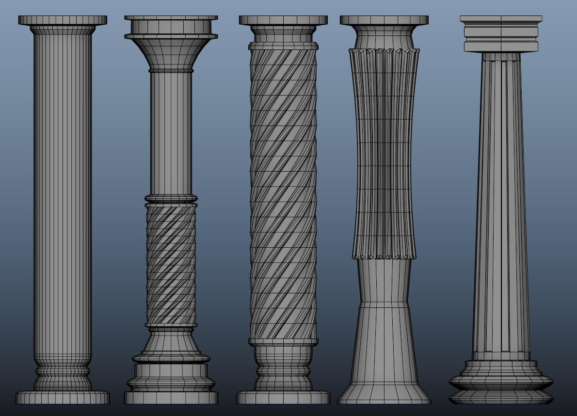20 Column Base Mesh - 3D Model by netleon