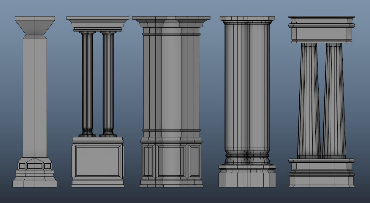 20 Column Base Mesh - 3D Model by netleon