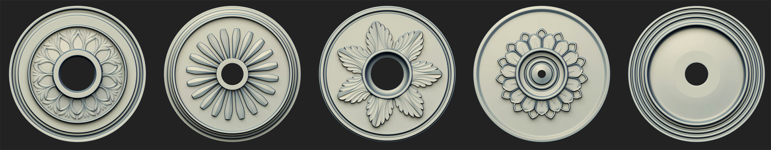 20 Rosette Ceiling Base Mesh Vol 1 - 3D Model by netleon