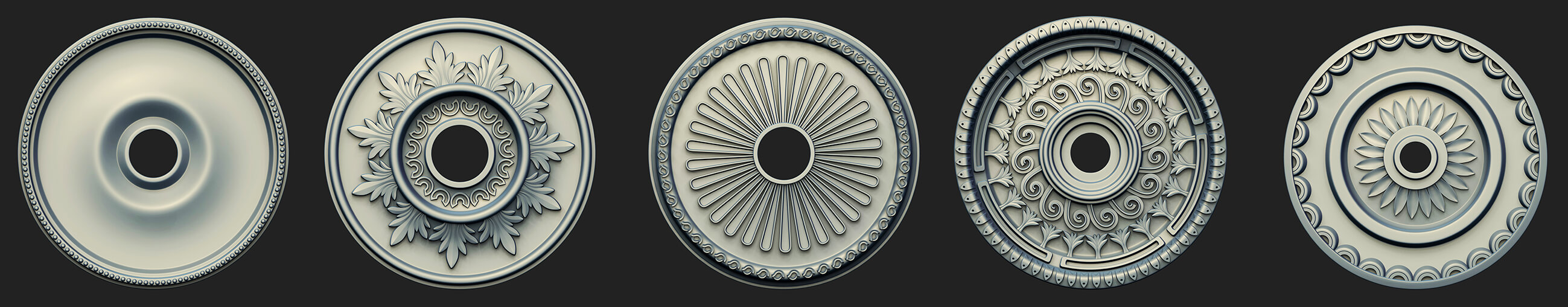 20 Rosette Ceiling Base Mesh Vol 1 - 3D Model by netleon