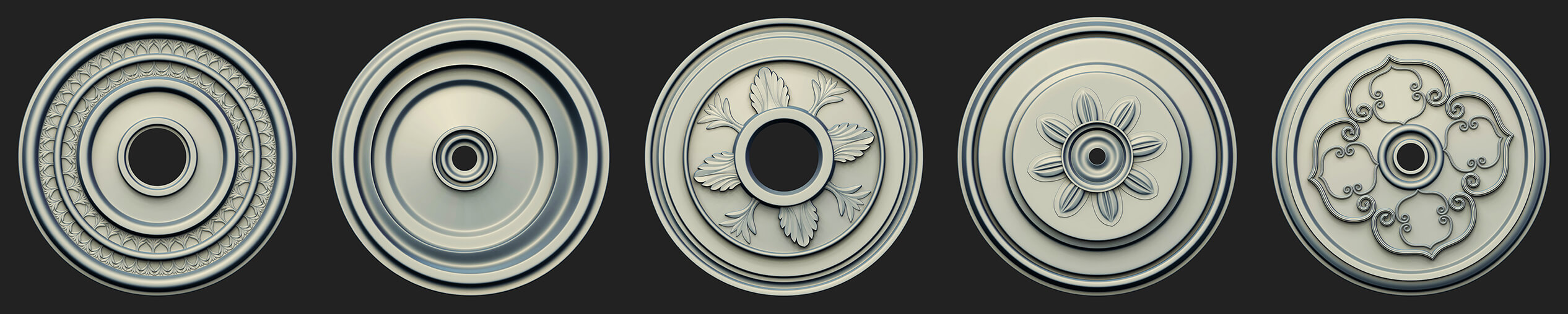 20 Rosette Ceiling Base Mesh Vol 1 - 3D Model by netleon