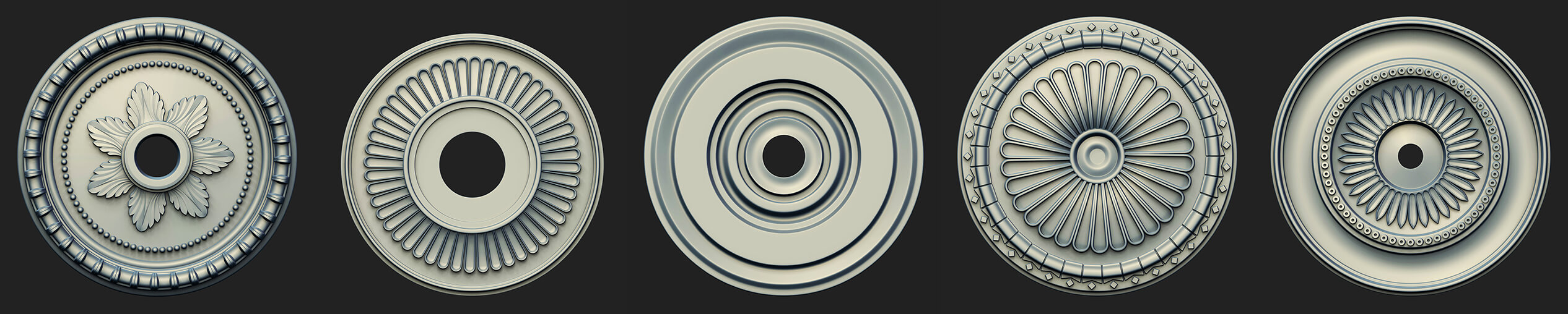 20 Rosette Ceiling Base Mesh Vol 1 - 3D Model by netleon