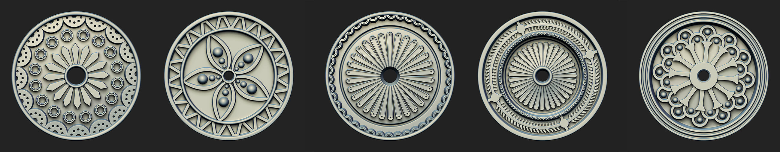 20 Rosette Ceiling Base Mesh Vol 2 - 3D Model by netleon