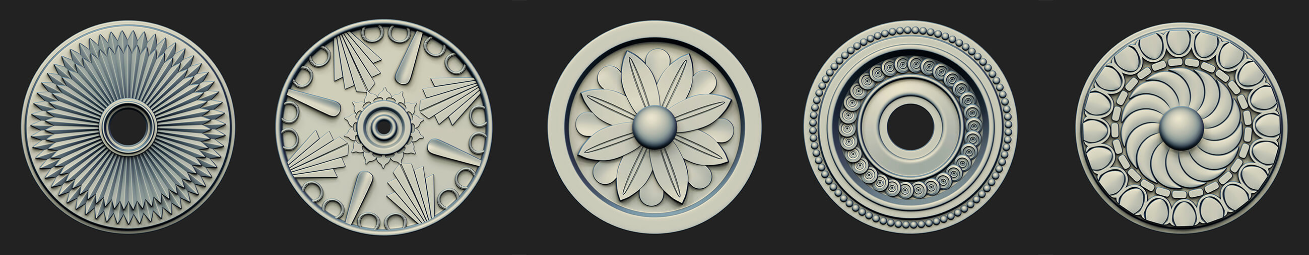 20 Rosette Ceiling Base Mesh Vol 2 - 3D Model by netleon