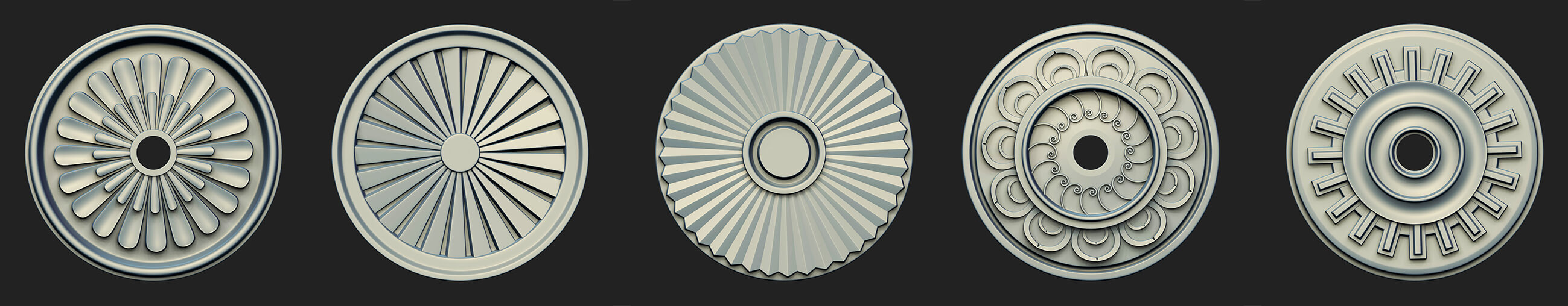 20 Rosette Ceiling Base Mesh Vol 2 - 3D Model by netleon