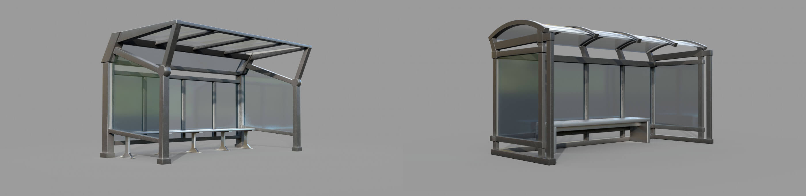 25 Bus Stop Base Mesh Pack With Uvs and Textures - 3D Model by netleon