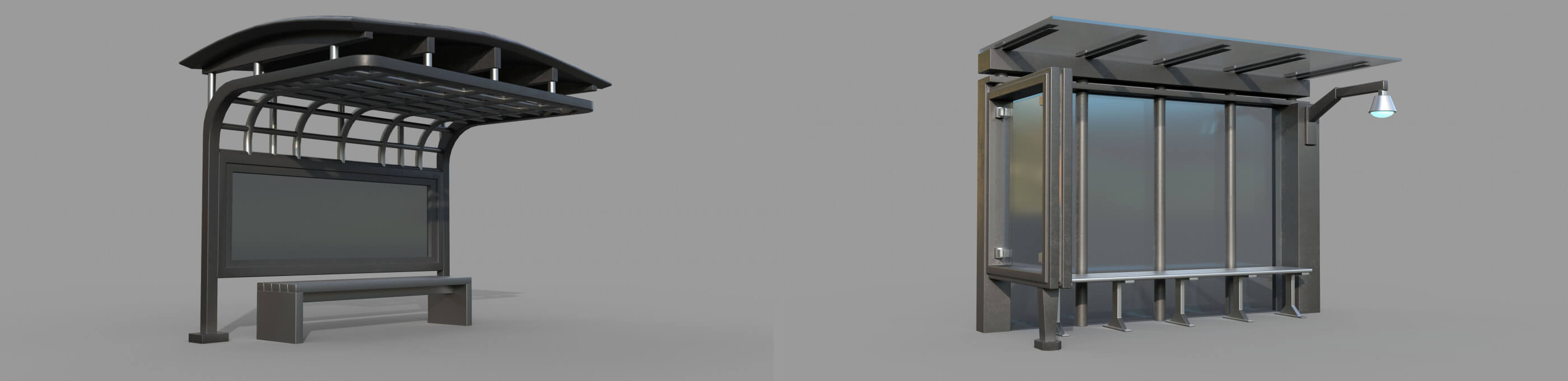 25 Bus Stop Base Mesh Pack With Uvs and Textures - 3D Model by netleon