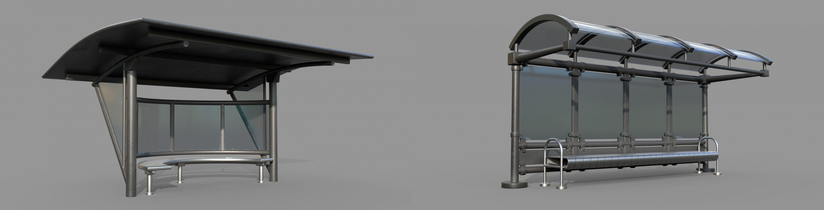 25 Bus Stop Base Mesh Pack With Uvs and Textures - 3D Model by netleon