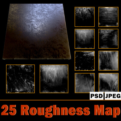 25 Roughness Maps 2K - 3D Texture by netleon